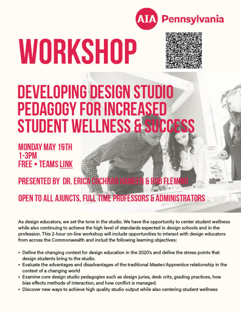 Flyer for Studio Workshop | Download and Share! - AIA Pennsylvania